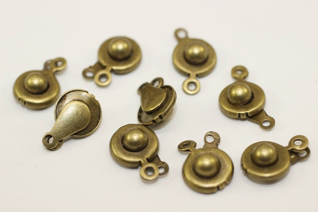 Antique Bronze Snap Clasp (9mm), Toggle Clasps, UFO Bracelet Clasps ...