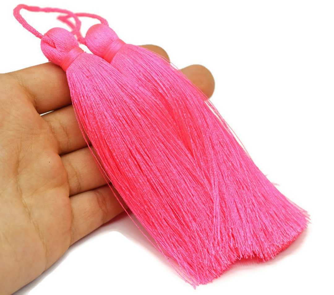 Neon Pink Tassel, Large Tassel, Silky Tassel, 110 Mm Large Tassels ...