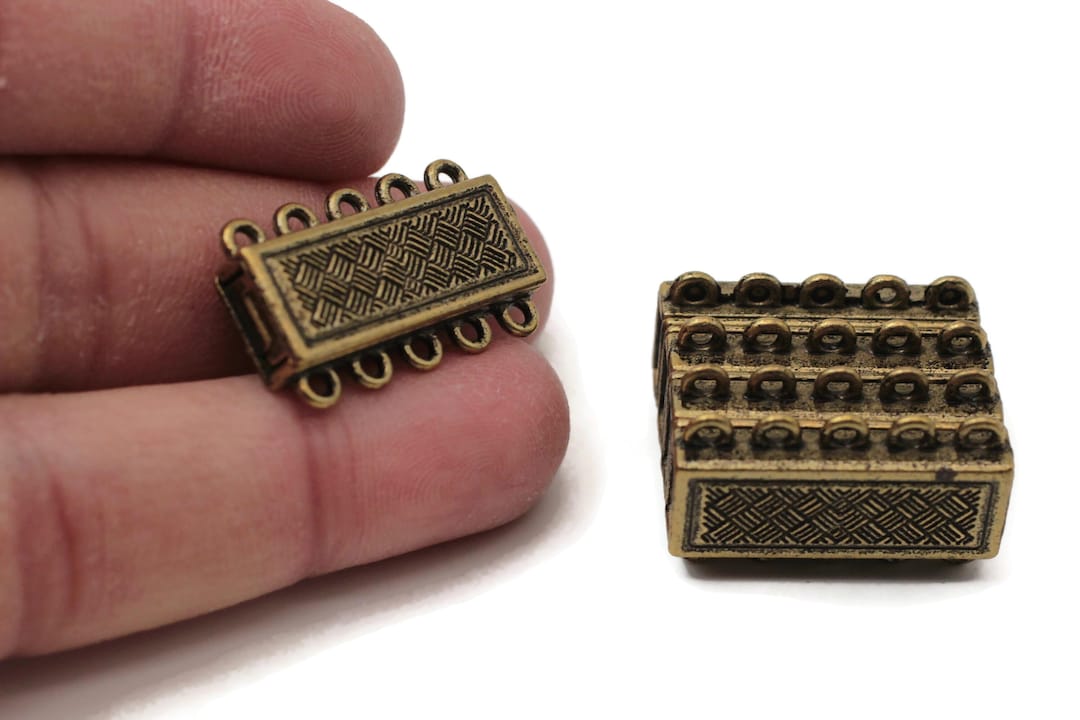Antique Bronze 5 Strand Multi Clasps, Multi Strand Necklace Clasps ...