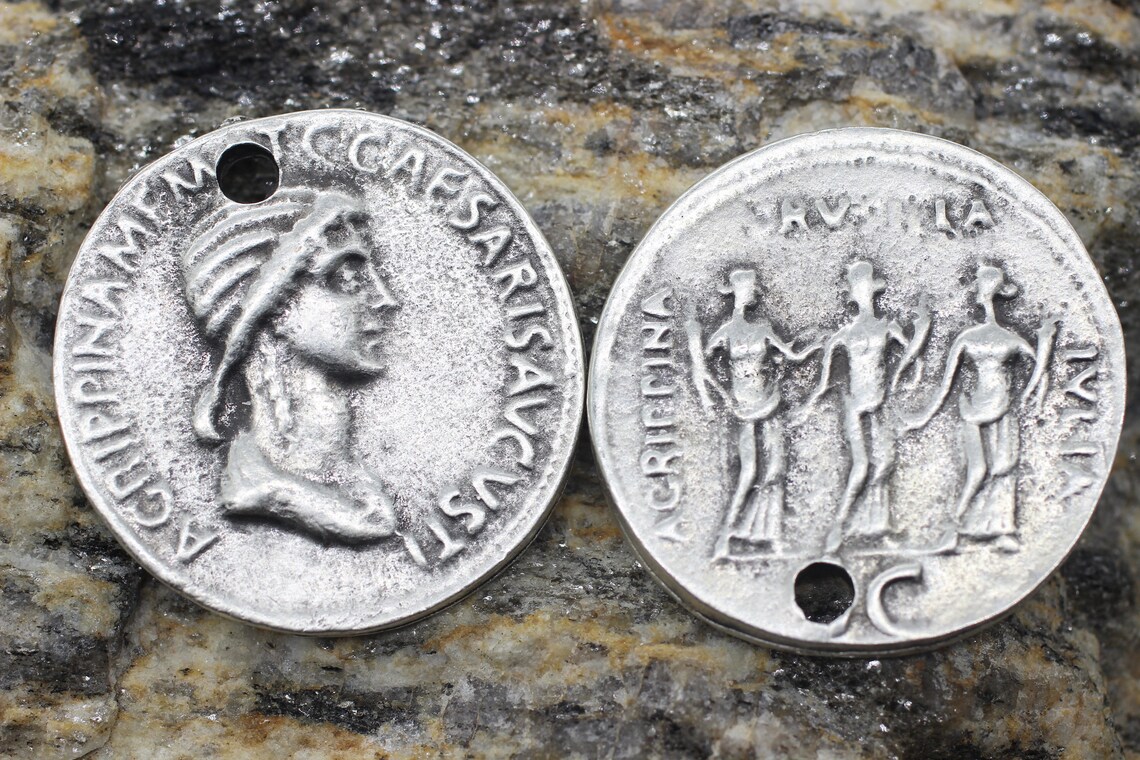 Agrippina the Younger, Roman Empress Matt Silver Coins, 34 Mm Silver ...