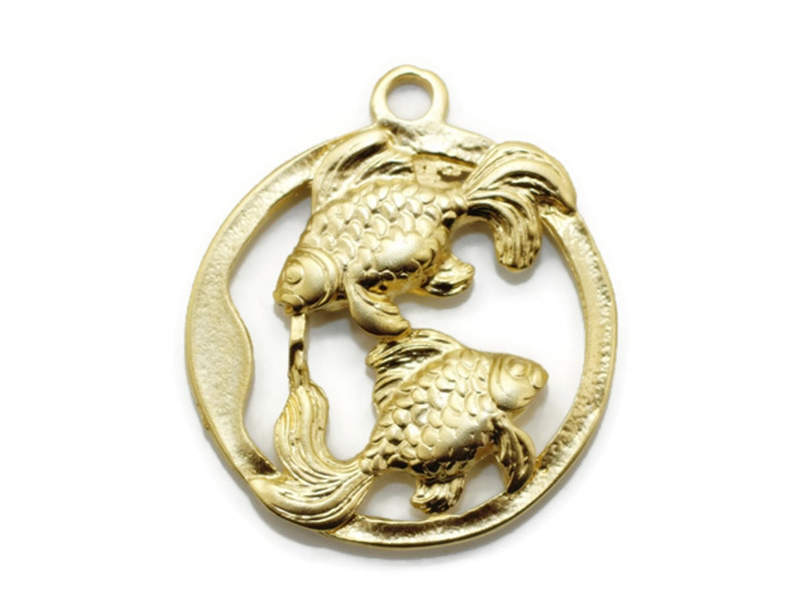 Matt Gold Pisces Charms 34x38mm Zodiac Charms Horoscope - Etsy
