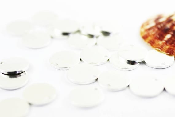 1.4x12mm Shiny silver Disc Stamping blanks circle blanks | Etsy