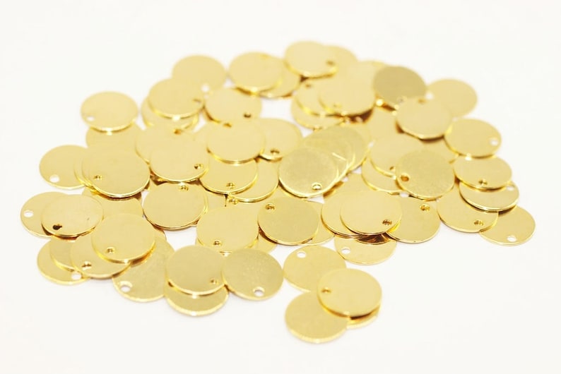 10 Mm Shiny Gold Plated Brass Coins Round Stamping Disc - Etsy