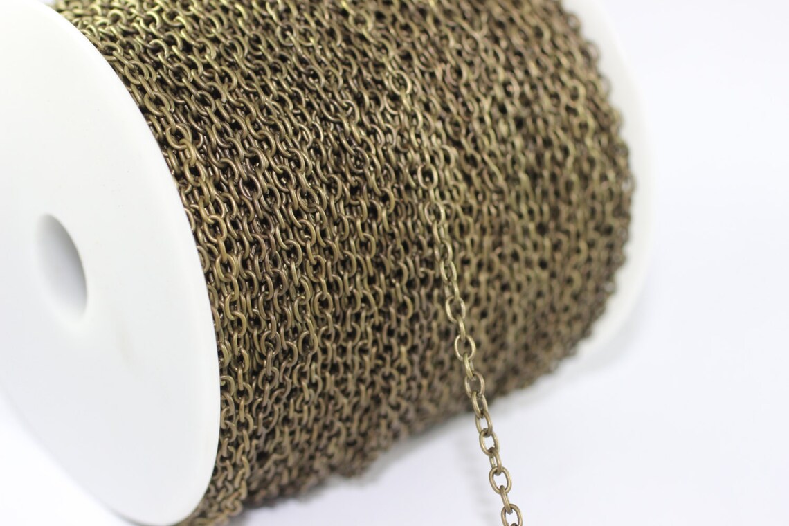 Antique Bronze Open Link Chains 2x3 Mm Oval Link Chain Box - Etsy