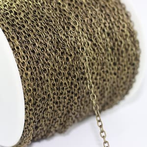 Antique Bronze Open Link Chains 2x3 Mm Oval Link Chain, Box Chains ...
