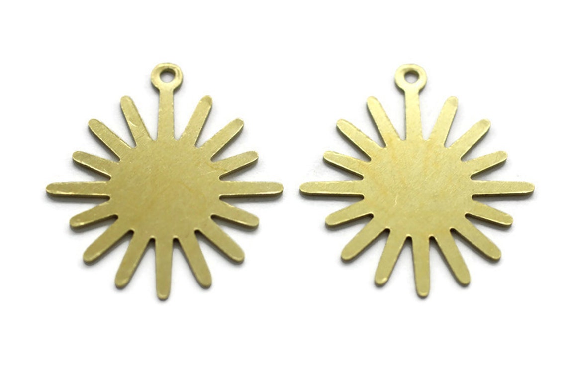 Brass Sun Tags Sun Charms Necklace Charms Sun Findings Raw - Etsy