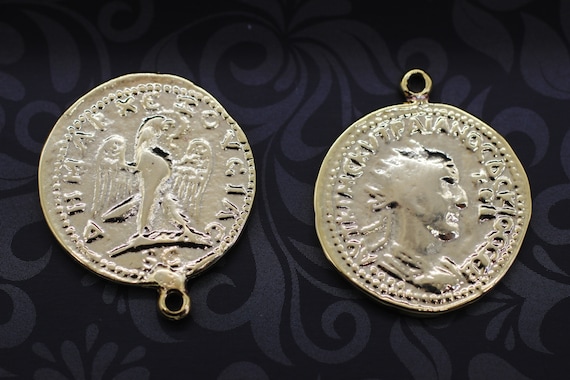 Roman Empire coin charms Replica Coin 24 K Shiny Gold Coins | Etsy
