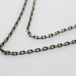 1.5x2.5 Mm Dark Green Chain Link, Brass Chains, Loose Chain, Gold Chain ...