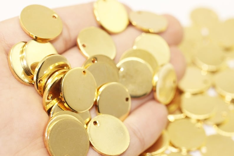 1.4x22mm Gold Plated Disc, Gold Plated Disc, Round Stamping Discs ...