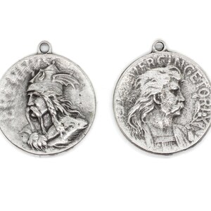 Brennus Vercingetorix Antique Silver Necklace, Famous Gaul French Coin ...