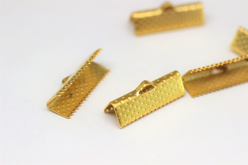 Gold Plated Ribbon Crimp Ends 20 Mm Cord End Tip Crimp - Etsy