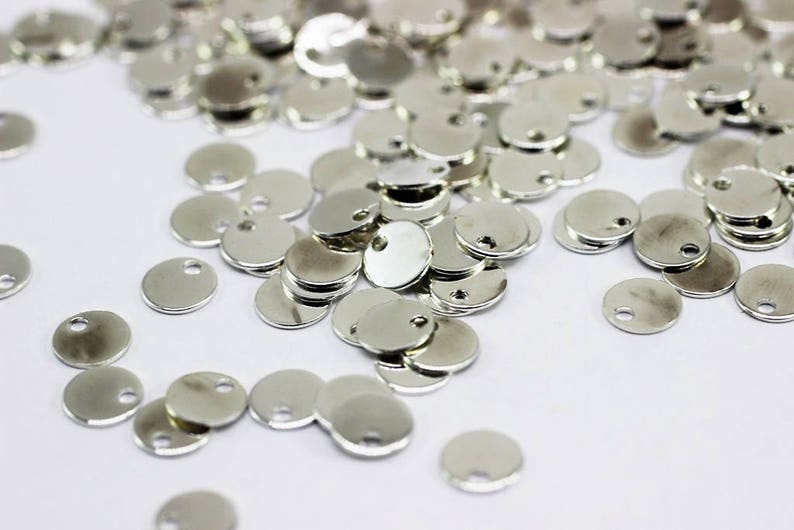 6 Mm Silver Plated Coins Charm, Round Stamping Discs, Stamping Blanks ...