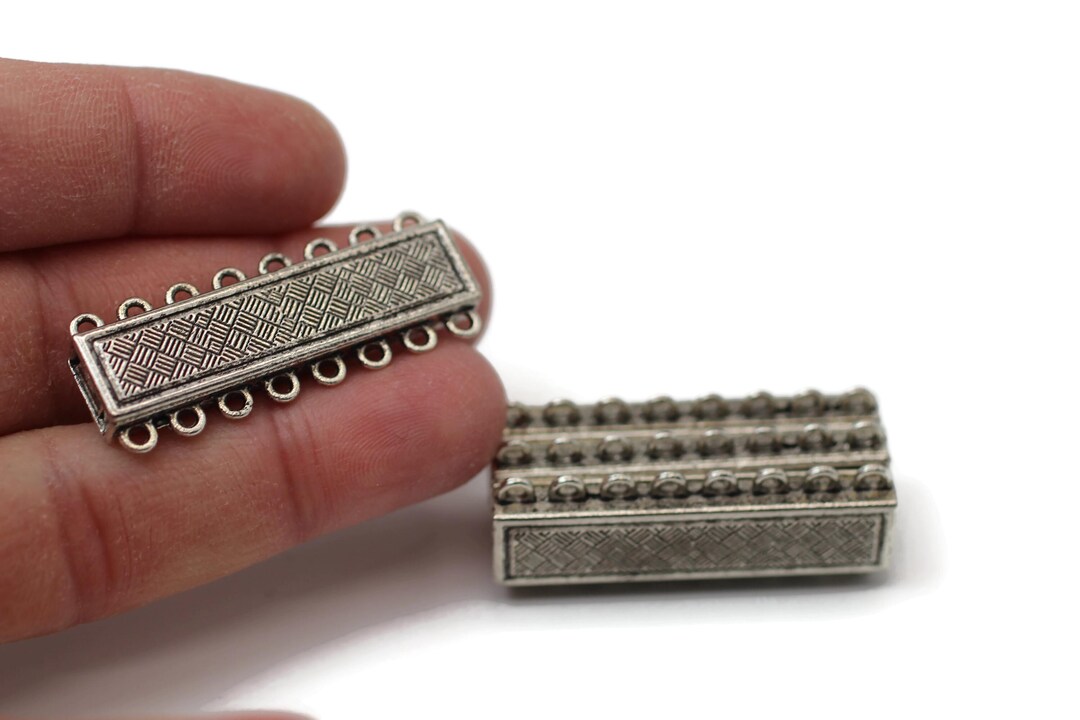 Antique Silver 8 Strand Multi Clasps, Multi Strand Necklace Clasps ...