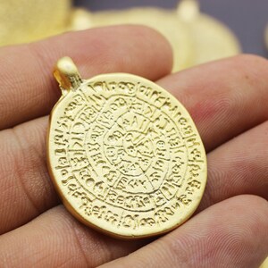 Matt Gold Coin Pendant, 29x38mm, Greek Coins, Egypt Coin, Medallion ...