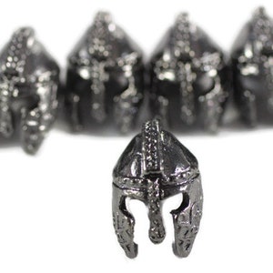 Gunmetal Black Gladiator Beads, 14x18 Mm Helmet Beads With Two Holes ...