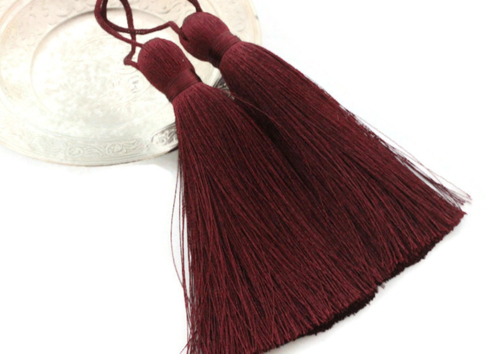 Maroon Extra Large Silky Tassel 110 Mm Large Tassels Mala - Etsy