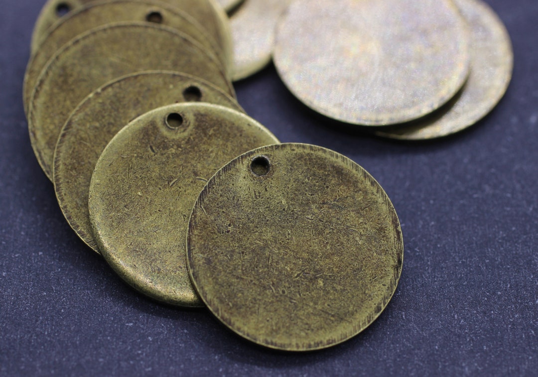 1.4x22mm Antique Bronze Disc, Solid Brass Disc, Round Stamping Discs ...