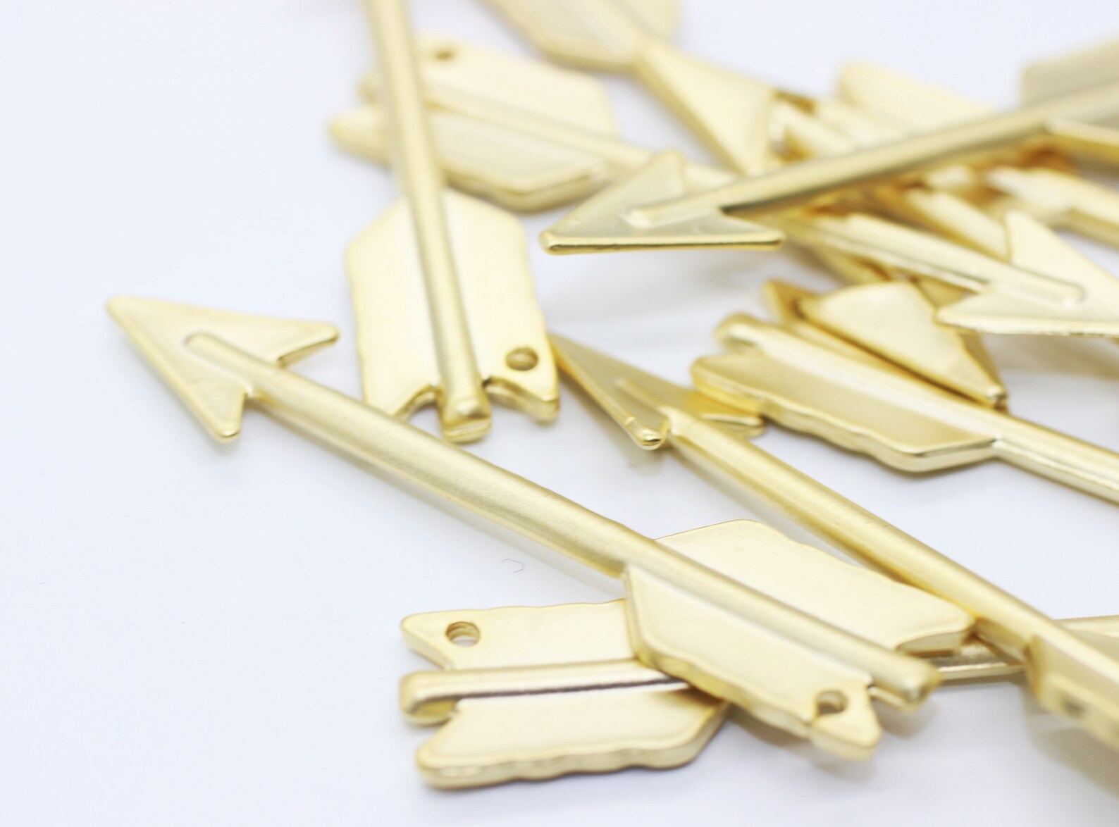 Matt Gold Plated Large Arrow Charms, 13x62 Mm Gold Arrow Pendants ...