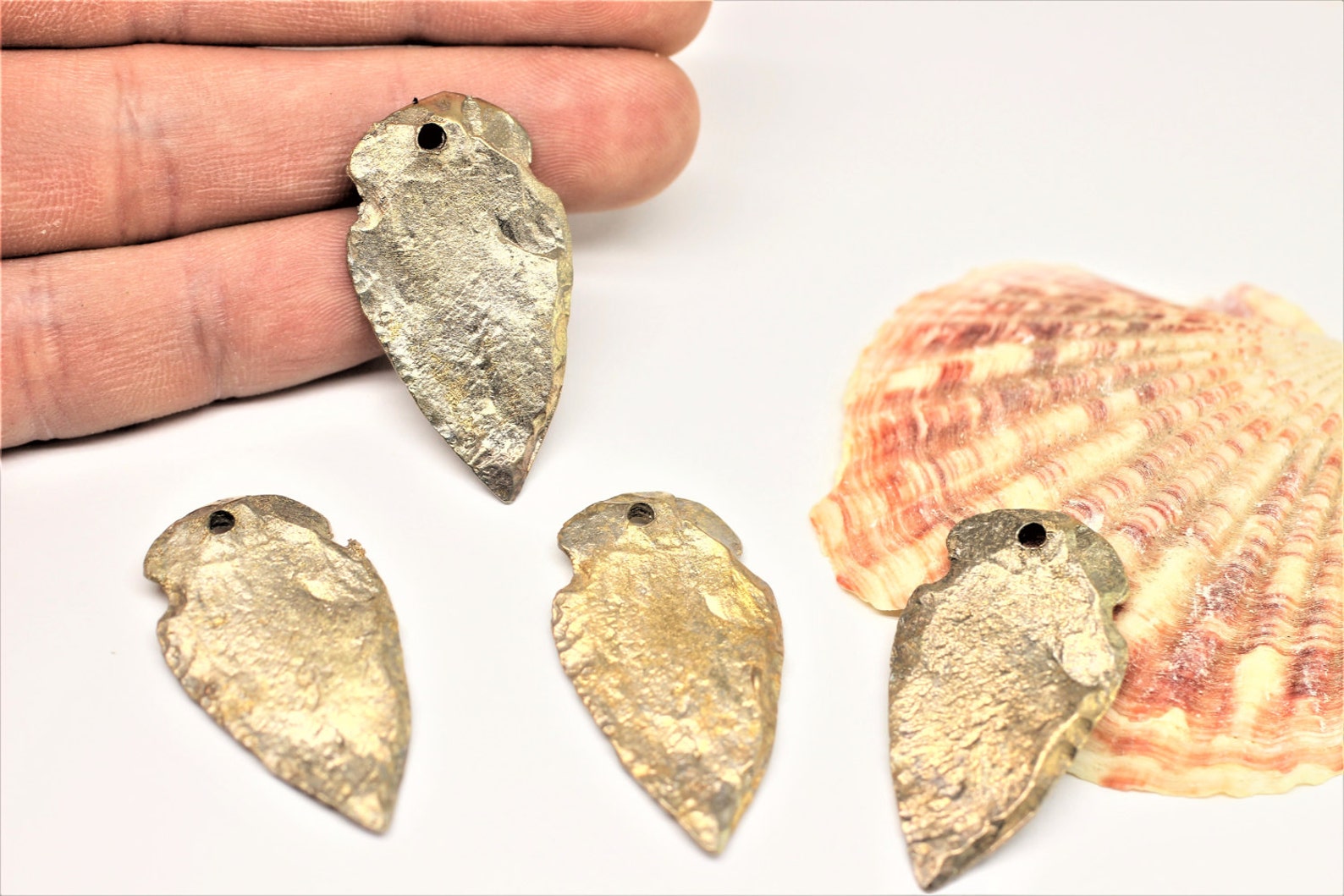 Raw Brass Arrowhead Pendant - 21x37.5 Mm Large Arrow Head Charms, Arrow ...