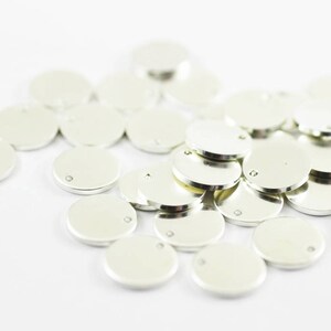 1.2x10mm Shiny Silver Plated Disc, Solid Brass Disc, Round Stamping ...