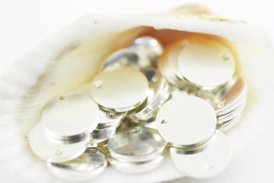 1.2x10mm Shiny Silver Plated Disc Solid Brass Disc Round - Etsy