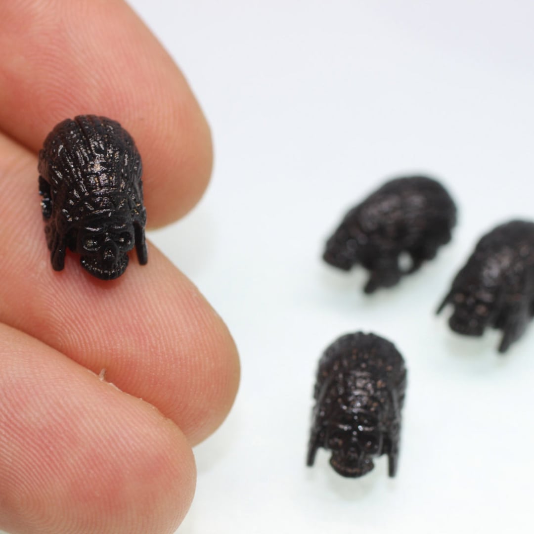 Antique Black Aztec Warrior Beads, 16 Mm Mini Indian Charm - Aztec ...