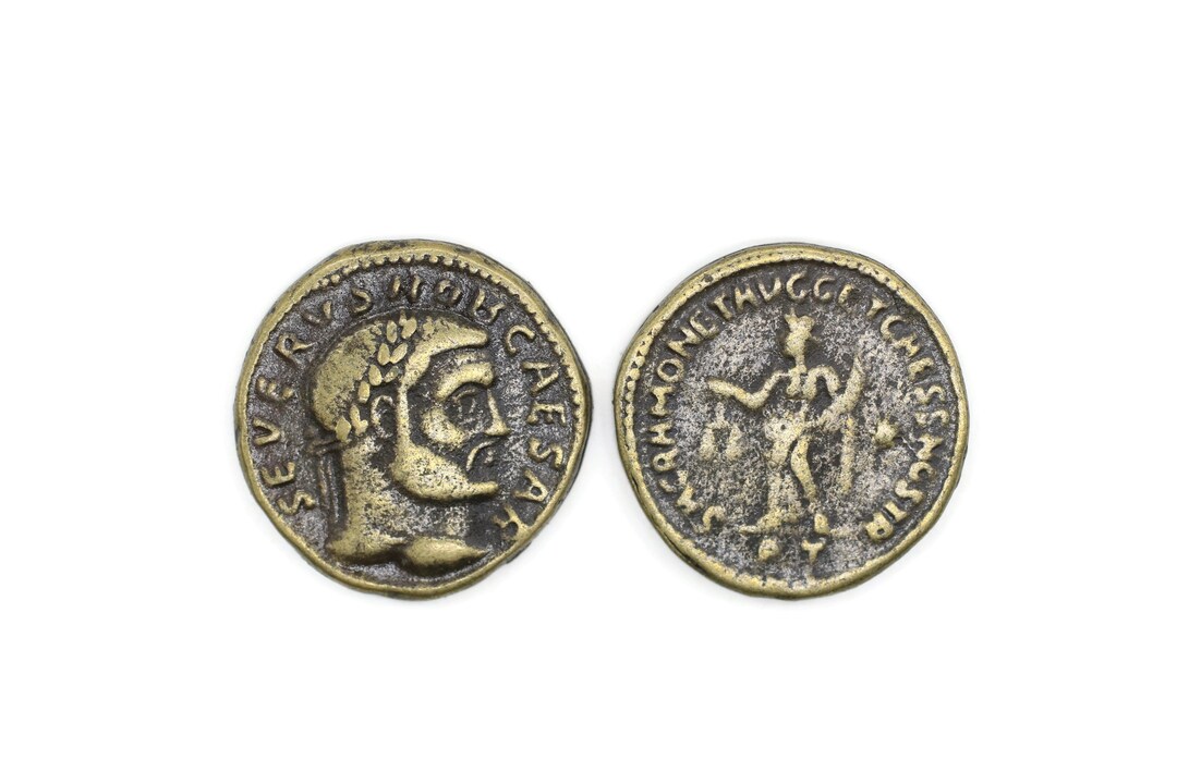 Antique Bronze Caesar Coins, Maximianus II 25 Mm Roman Empire Artifact ...