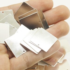 Silver Pyramid Charm, 4 Antique Silver Plated Brass Square Silver Pyramid Charm, 4 Antique Silver Plated Brass Square