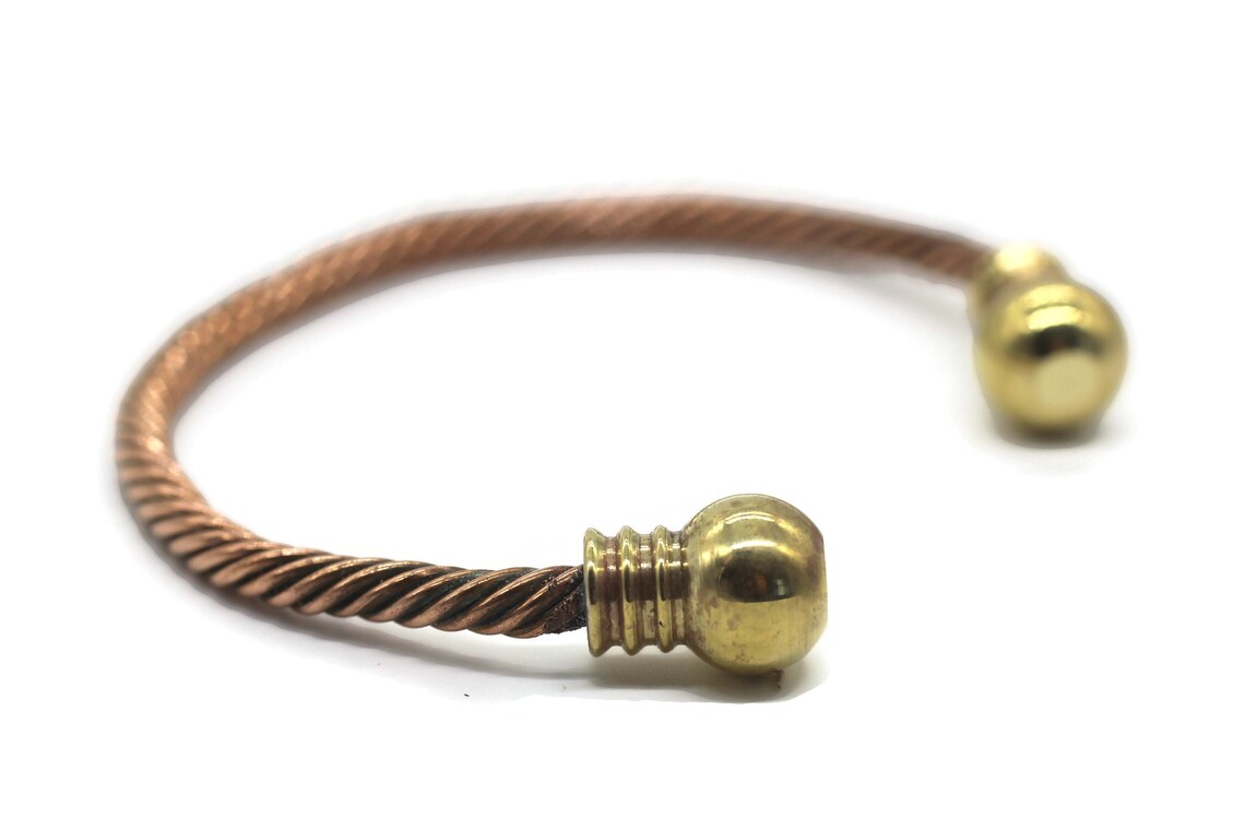 Pure Copper Balled Bracelet Bangle Solid Shiny Copper Twisted - Etsy