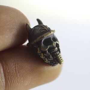 1 Pc Solid Bronze Viking Skull Mask Charms, 11mm X 19mm One Piece ...