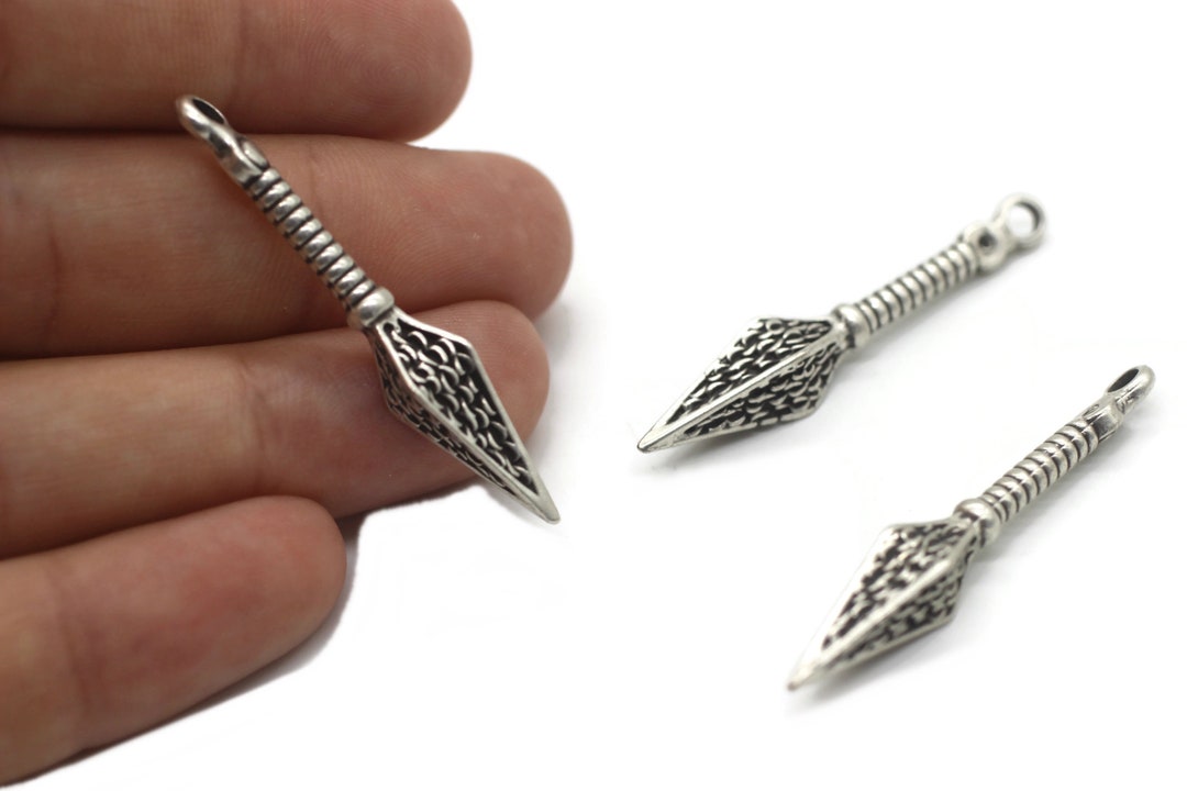 Antique Silver Plated Ninja Earrings | Kunai Earrings | Shuriken ...