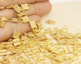 Gold Tiny Key , 5 Pcs 24k Shiny Gold Plated Key Charms , Key Pendant ...