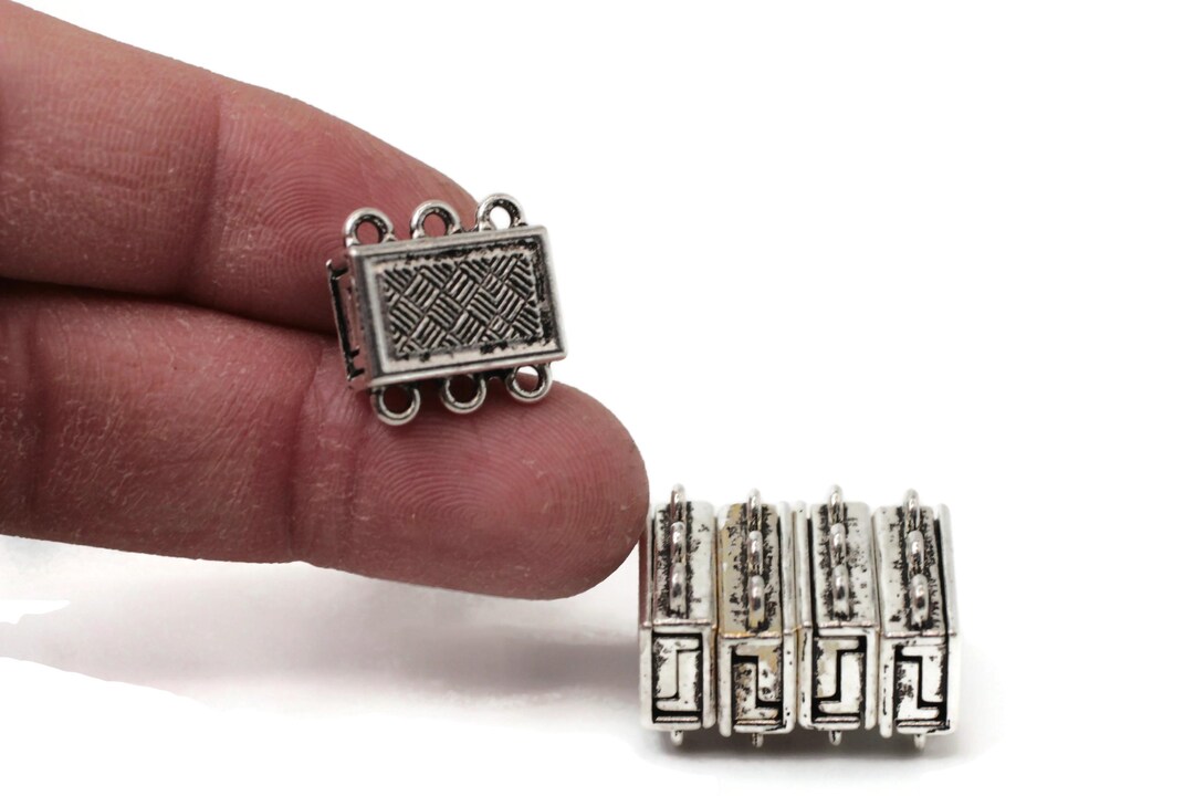 Antique Silver 3 Holes Multi Clasps, Multi Strand Necklace Clasps ...