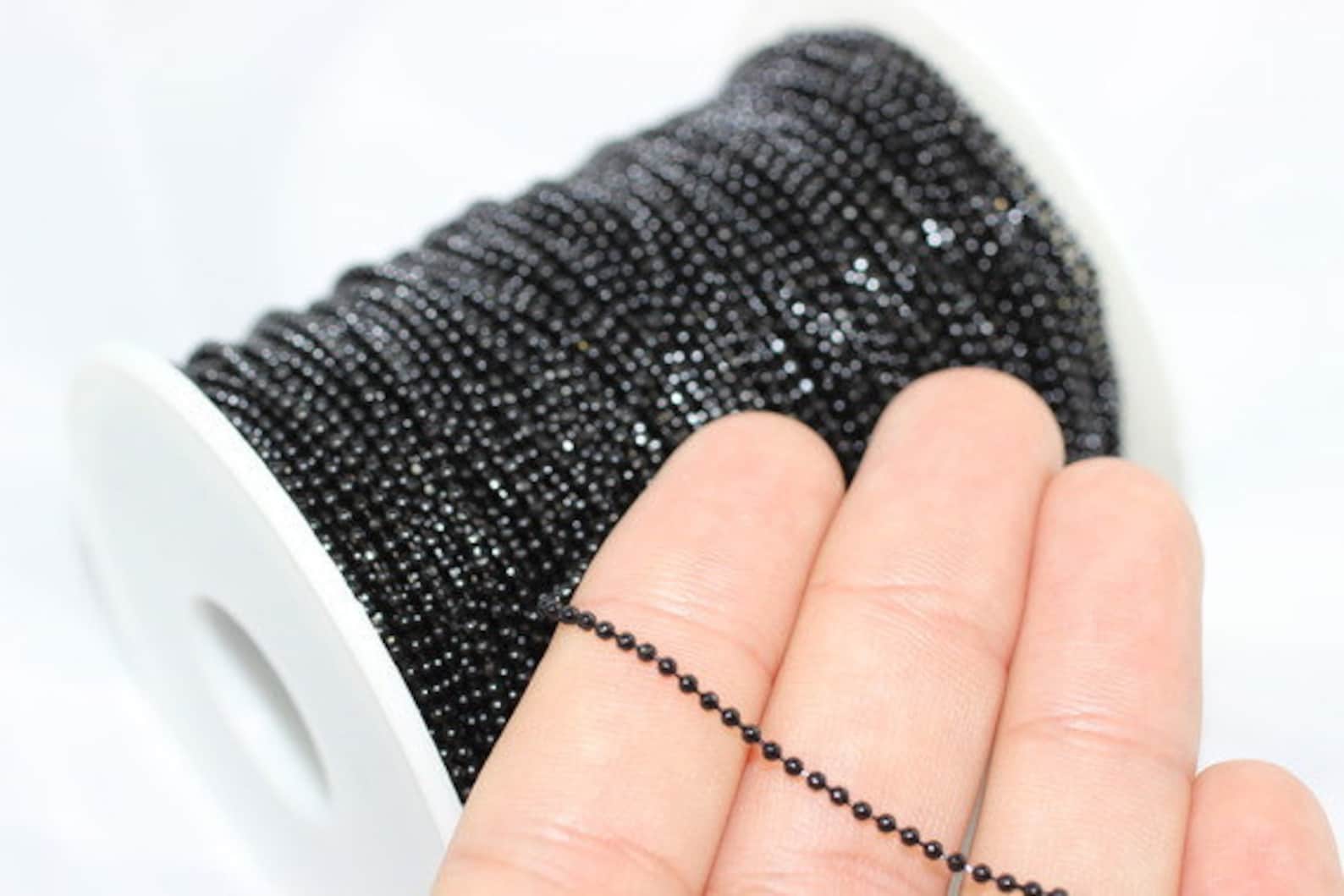 Black Chains Black 1.20 mm Ball chain Chains Ball Chains | Etsy