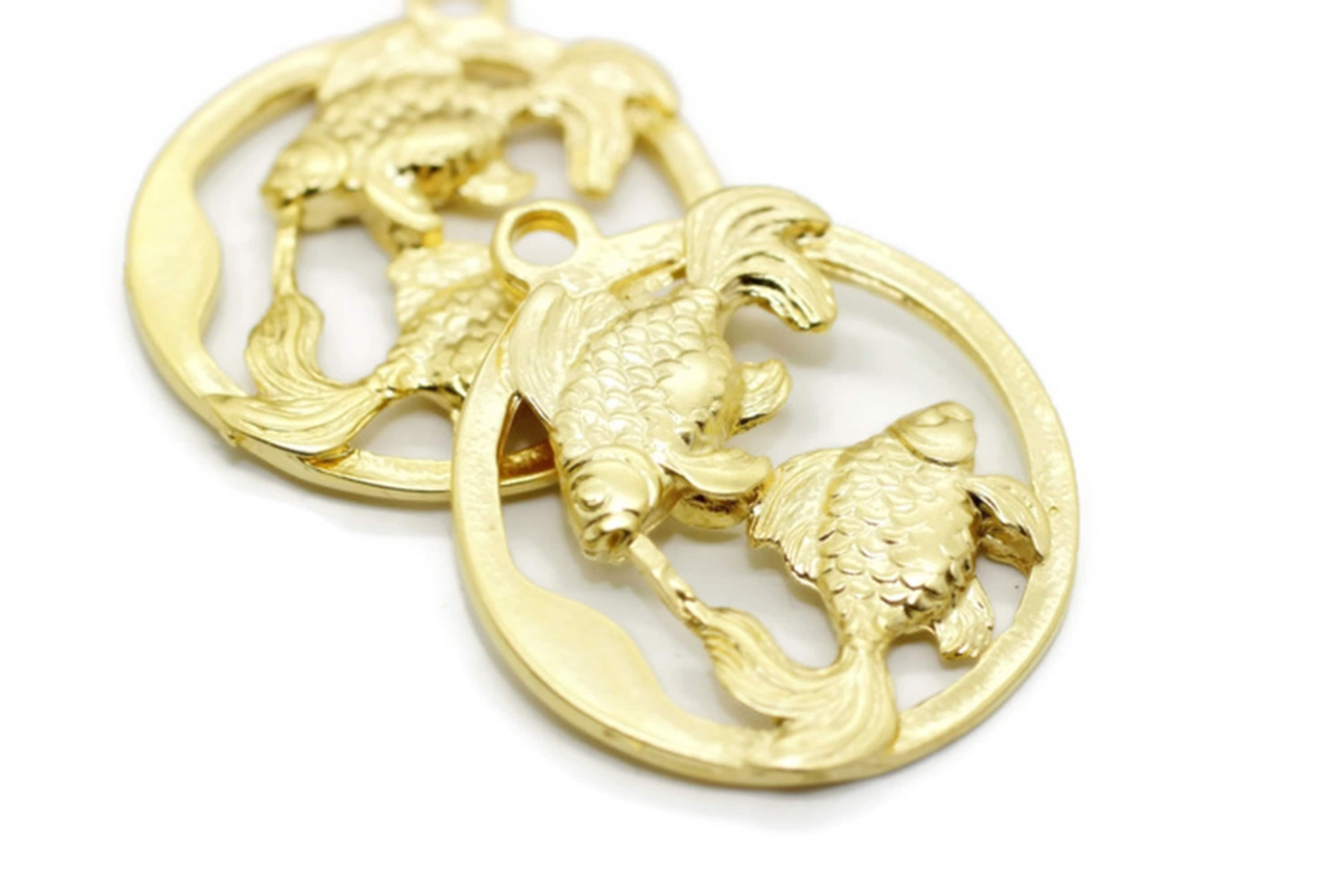 Matt Gold Pisces Charms 34x38mm Zodiac Charms Horoscope - Etsy