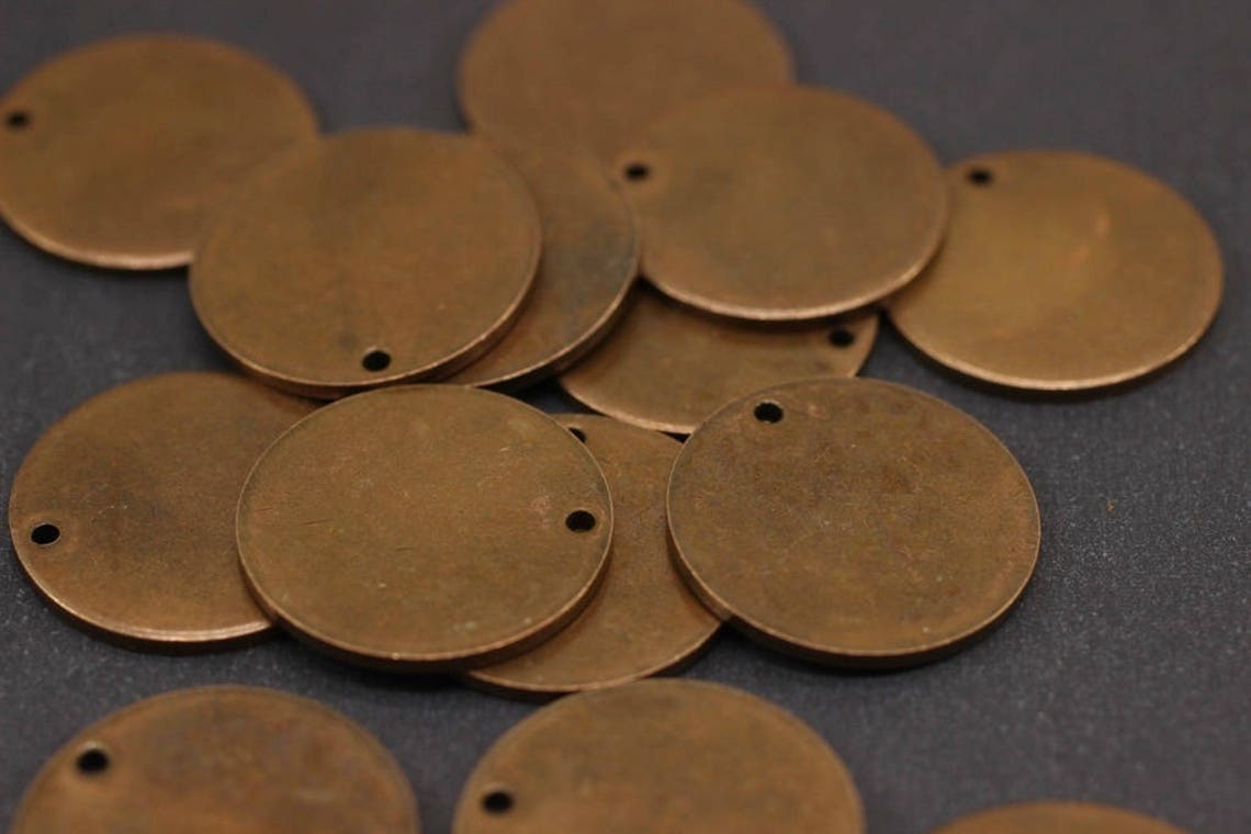 1.4x22mm Antique Copper Disc Brass Disc Round Stamping - Etsy