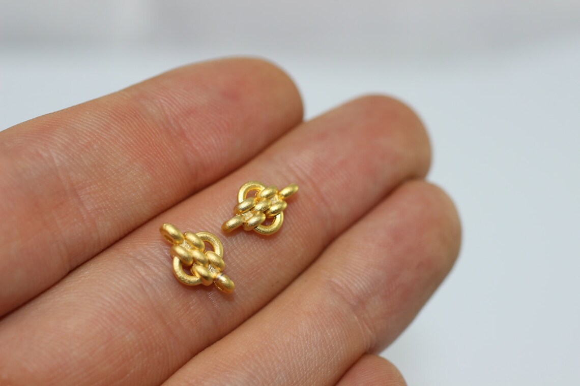 Gold Plated Charm Connector With Two Holes 7x12mm Necklace - Etsy