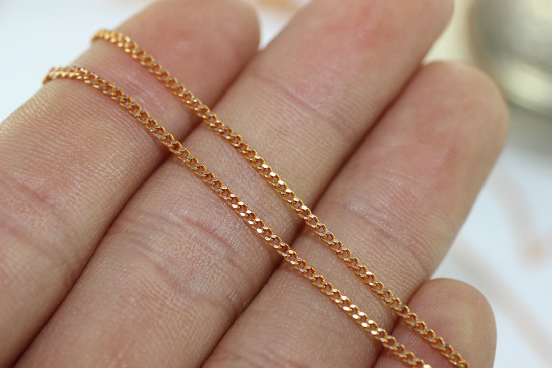 1.5mm Orange Chain Link, Brass Chains, Loose Chain, Gold Chain, - Tiny ...