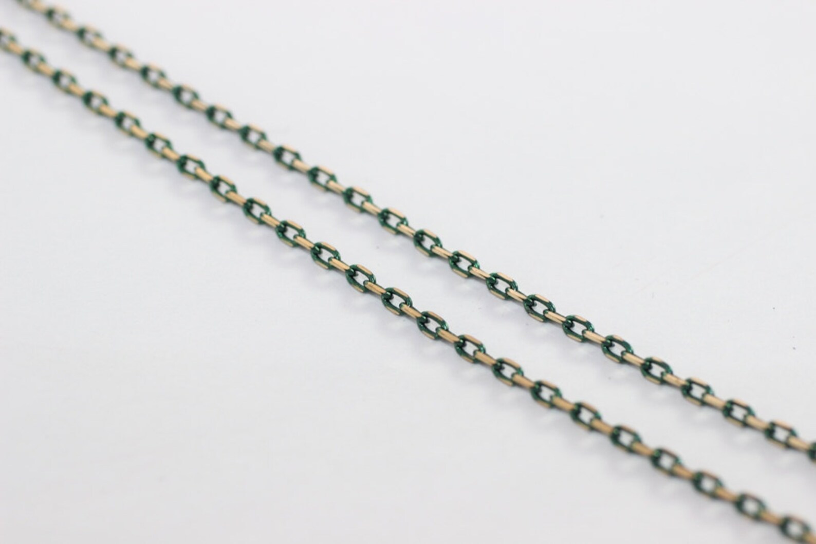 1.5x2.5 Mm Dark Green Chain Link, Brass Chains, Loose Chain, Gold Chain ...