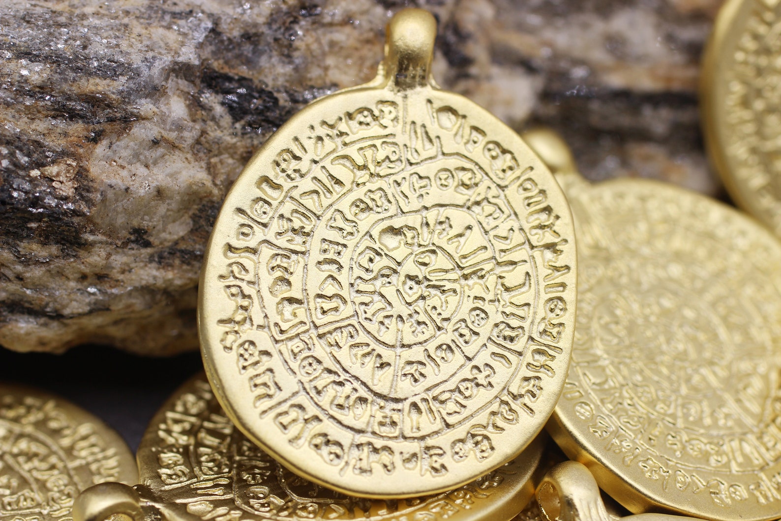 Matt Gold Coin Pendant 29x38mm Greek Coins Egypt Coin | Etsy