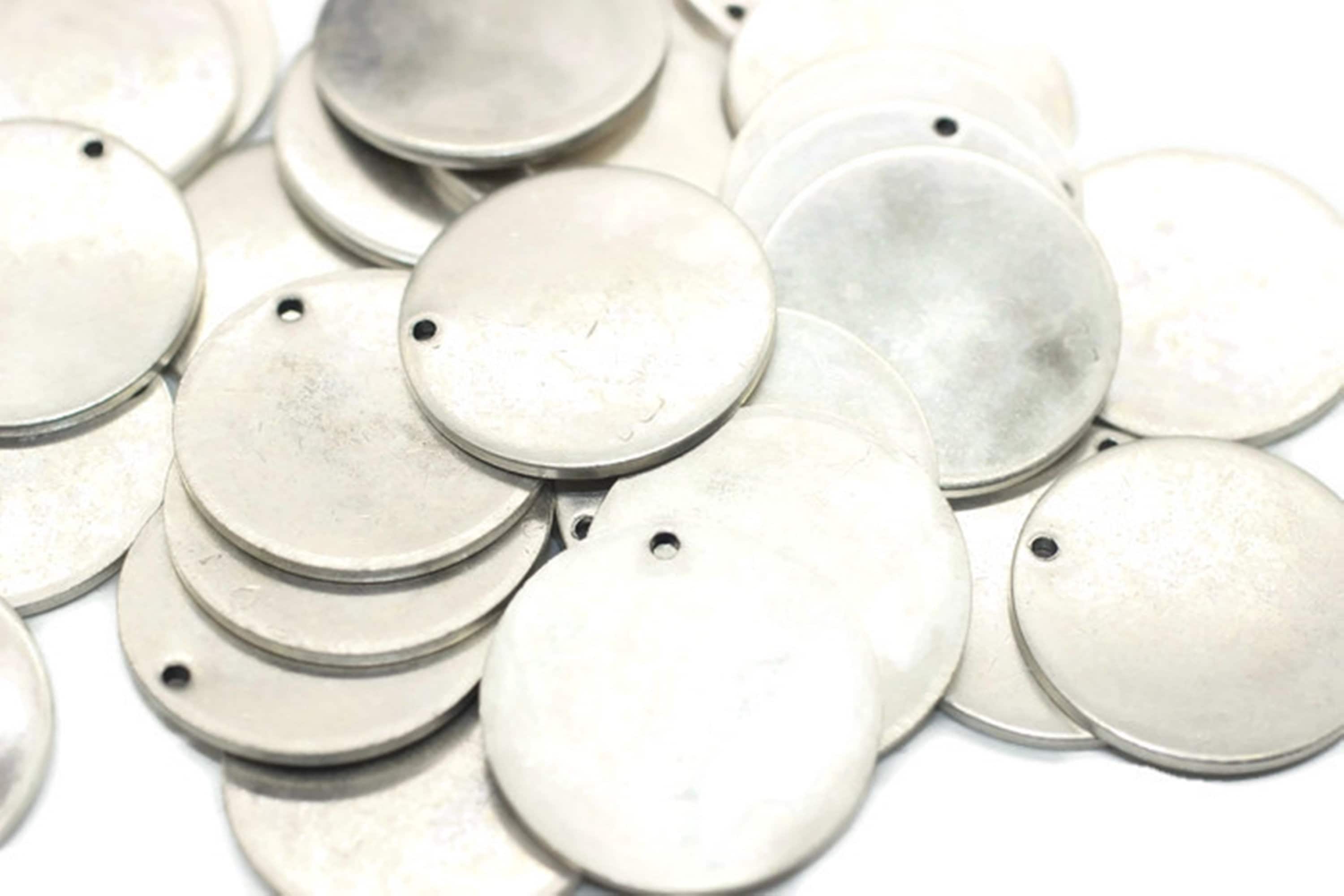 1.4x25mm Matt Silver Disc, 25 Mm Disc, Blank Disc, Round Disc, Stamped ...