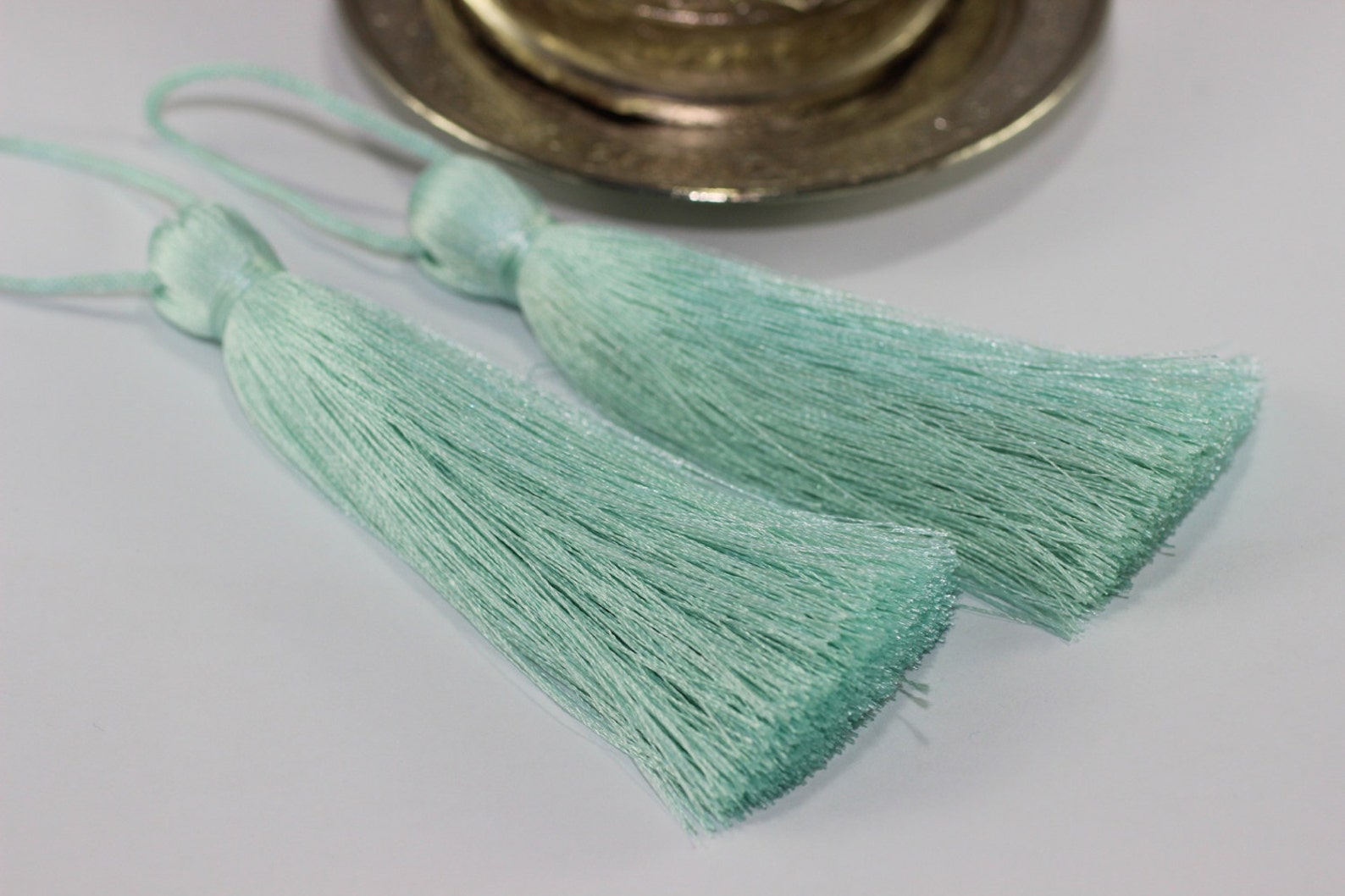 Tassel, Light Green Extra Large Silky Tassel - 110 Mm Large Tassels ...