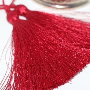 2/10/50 Pcs Scarlet Red Lux Tassels - 80 Mm Long Thick Tassels - for ...