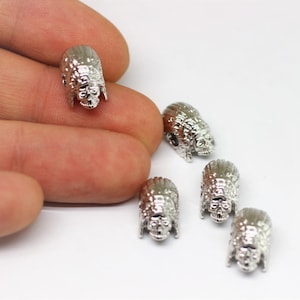 Shinny Silver Aztec Warrior Beads, 16 Mm Mini Indian Charm - Aztec ...