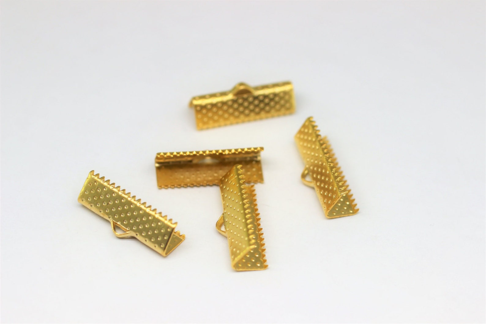 Gold Plated Ribbon Crimp Ends 20 Mm Cord End Tip Crimp | Etsy