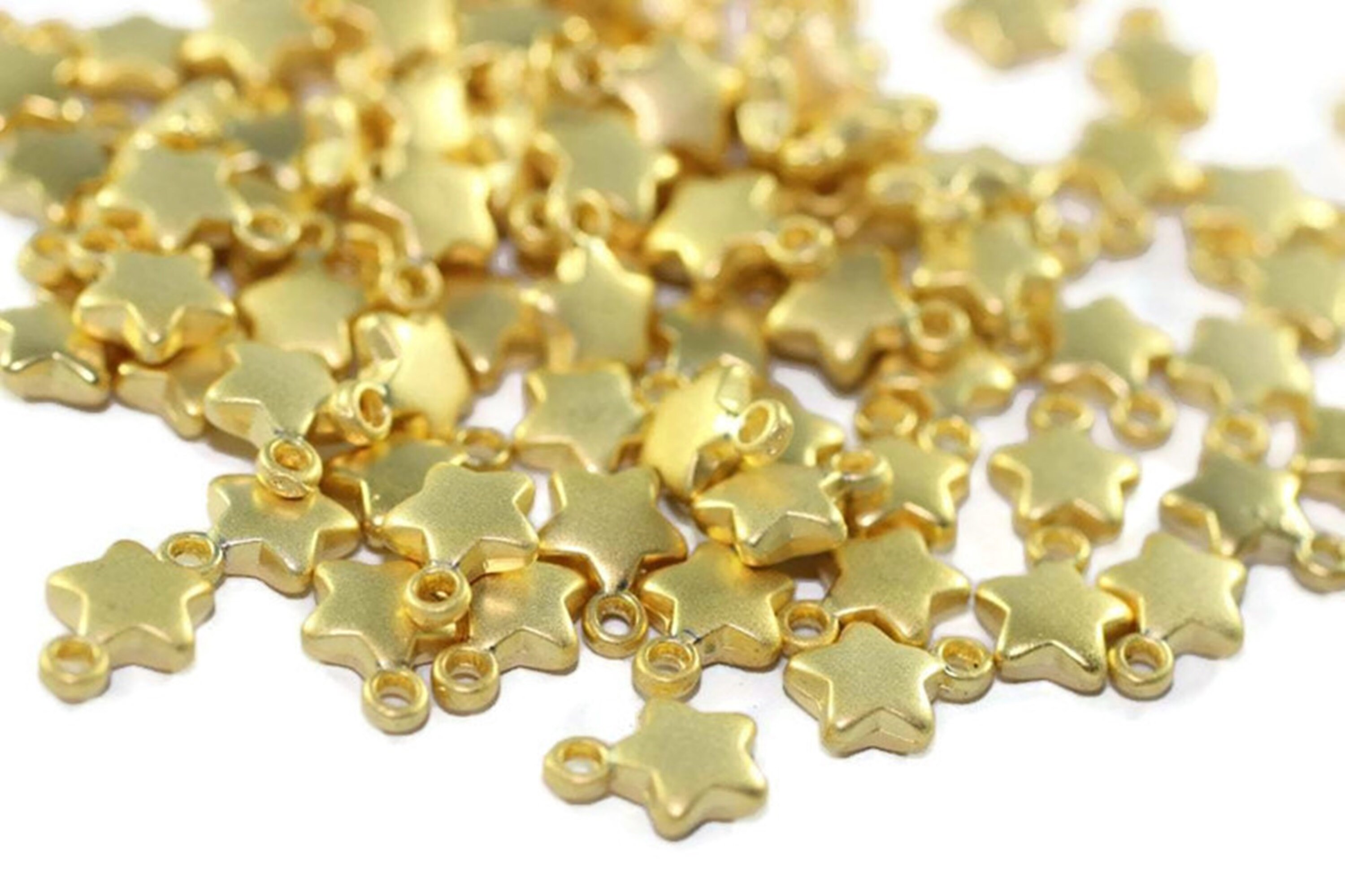 Gold Plated Star Charms 8x10 Mm Star Pendants CCB Tiny Star - Etsy