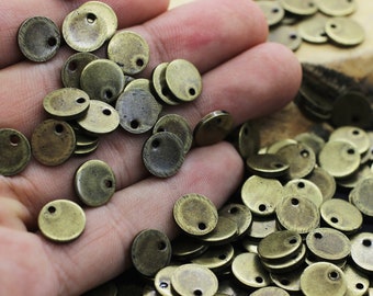 Antique Bronze Round Middle Hole Disc Round Disc 0.5 X 5 - Etsy