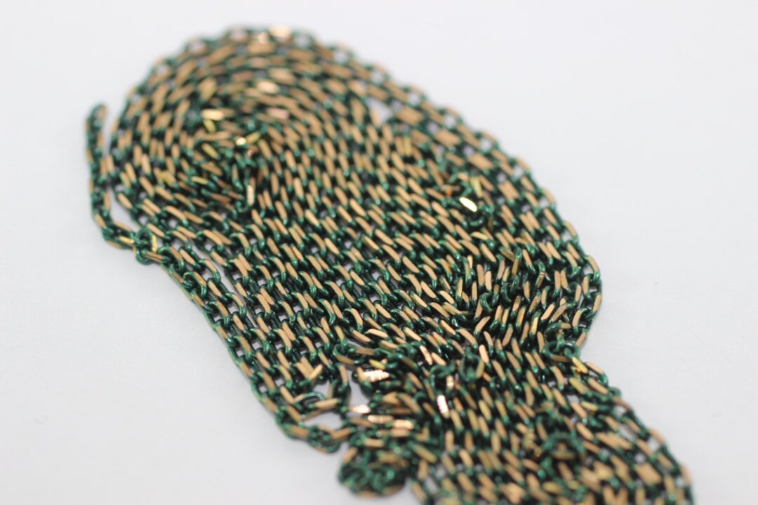 1.8x3 Mm Dark Green Chain Link, Brass Chains, Loose Chain, Gold Chain ...