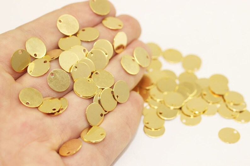 10 Mm Shiny Gold Plated Brass Coins Round Stamping Disc - Etsy