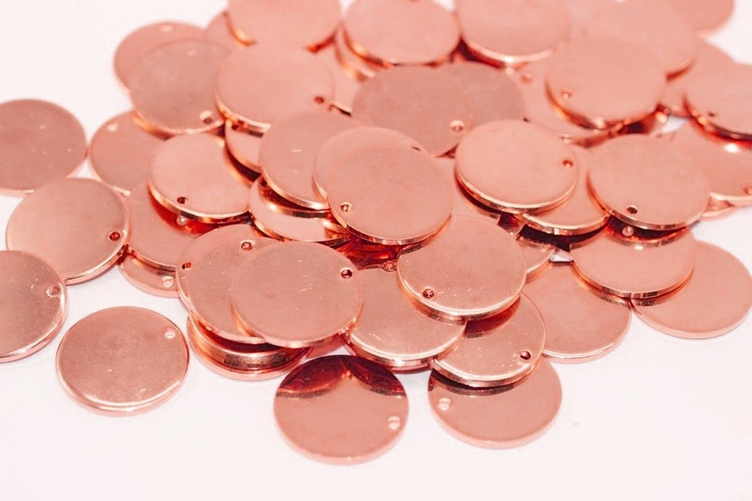 1.4x18mm Rose Gold Plated Disc Coin, Rose Gold Disc, Round Stamping ...